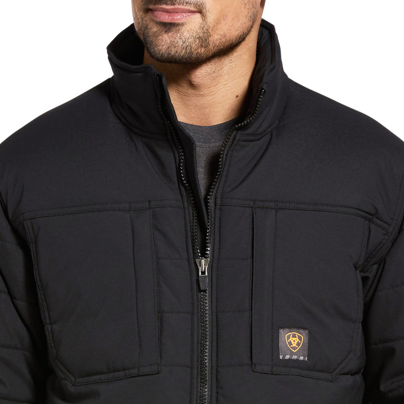 'Ariat' Men's Rebar Valiant Stretch Canvas Insulated Jacket - Black ...